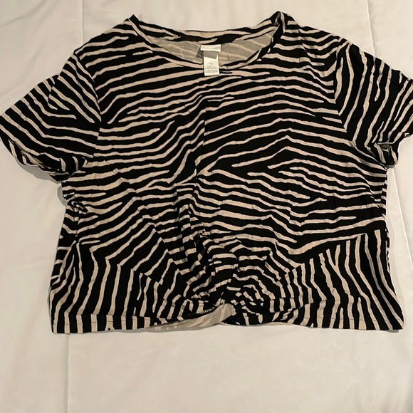 H&M | Tops | Hm Zebra Print Crop Top | Poshmark